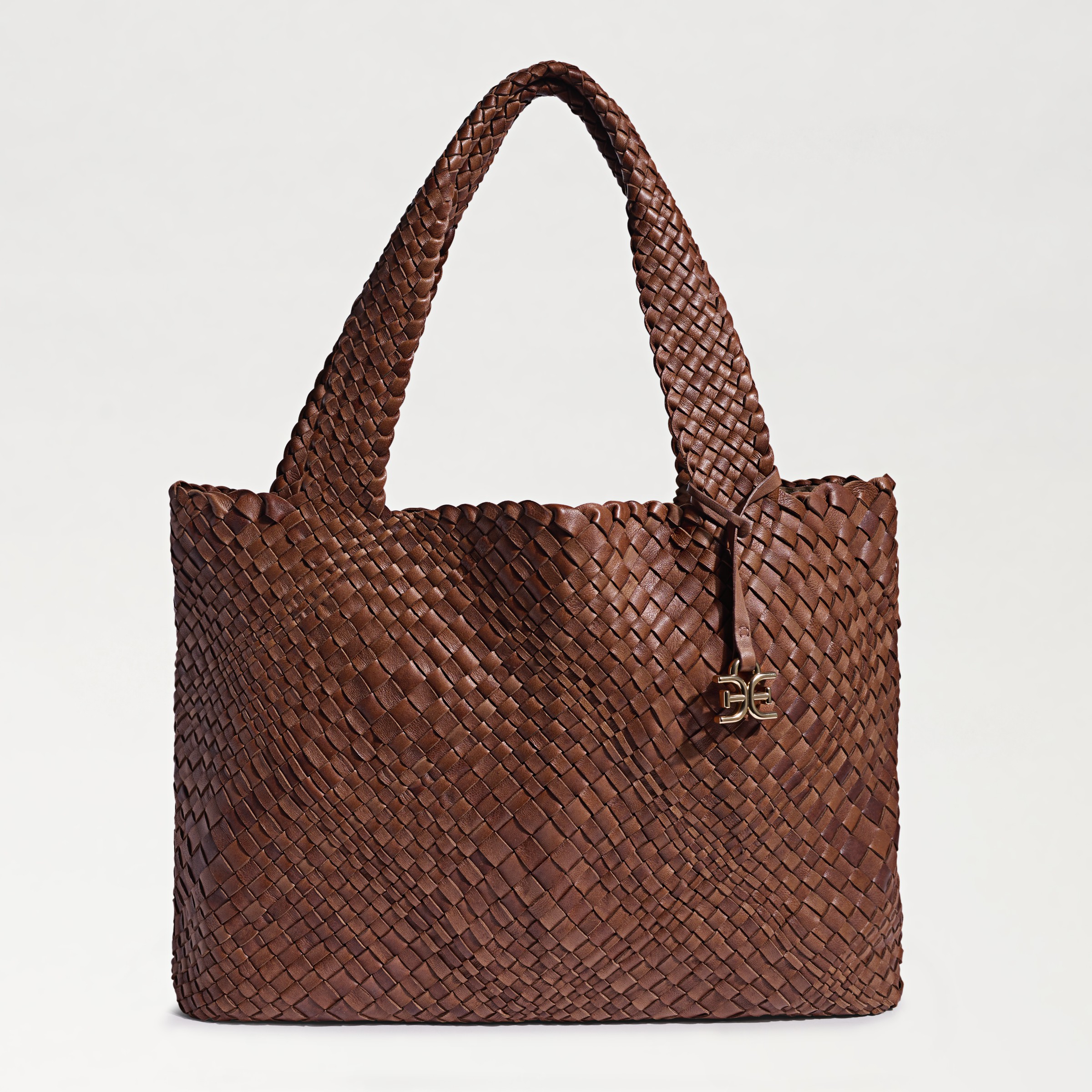 Sam Edelman Priya Large Woven Tote Brandy In Brown | ModeSens