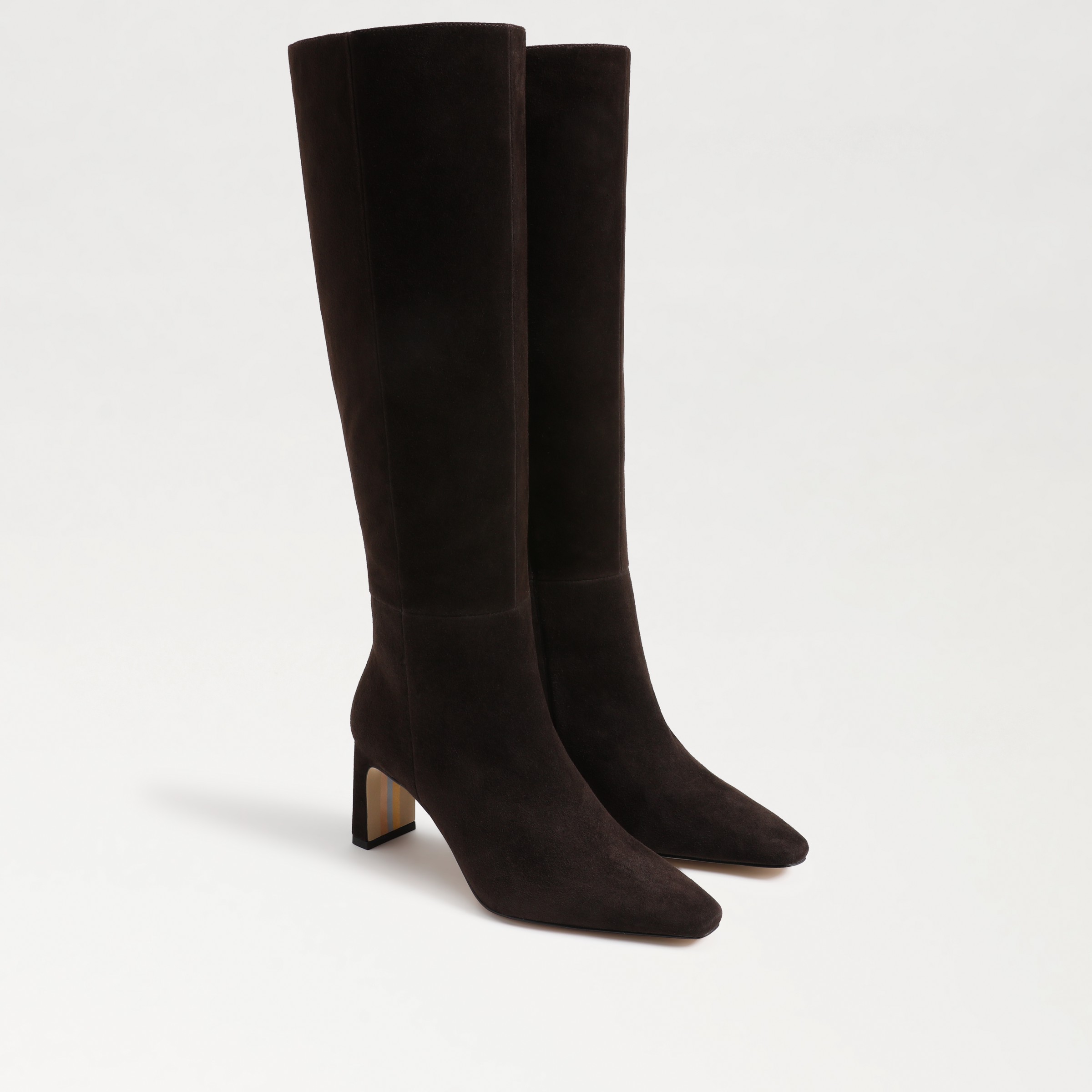 Sam Edelman Sylvia Wide Calf Knee High Boot Chocolate Brown Suede ...