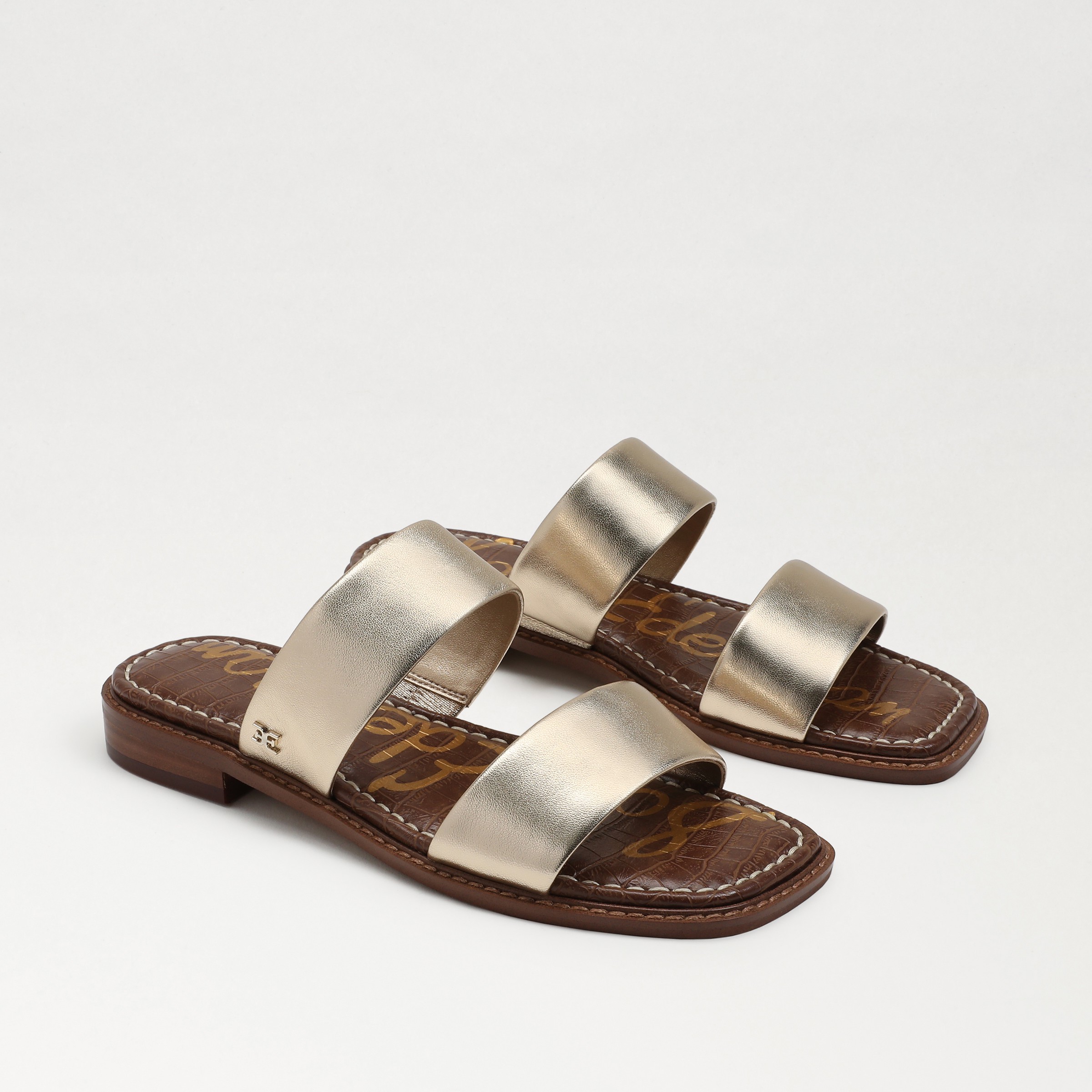 Sam Edelman Haydee Slide Sandal Gold Leaf Leather | ModeSens